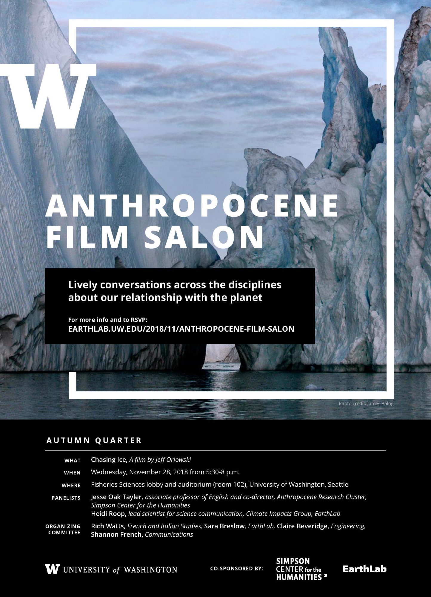 Chasing Ice Film Screening and Panel on November 28th